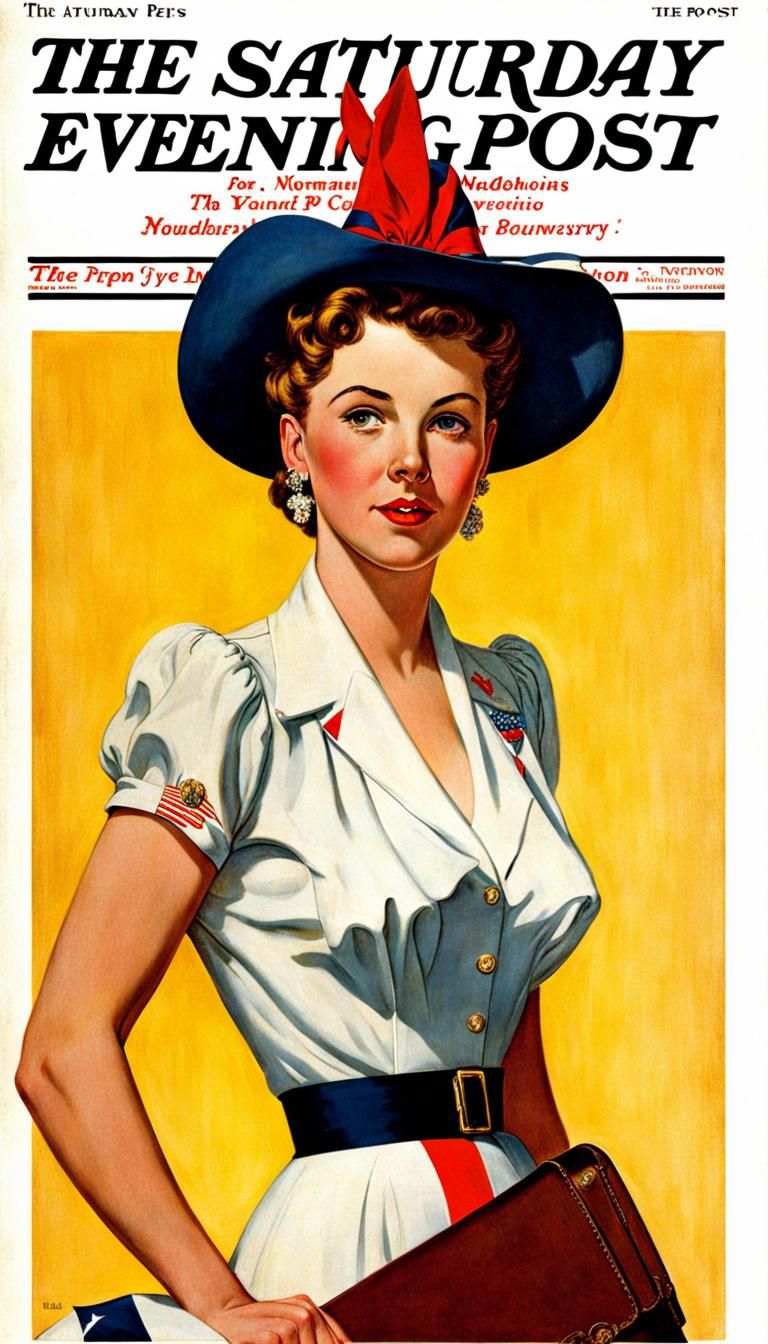 Saturday Evening Post magazine cover from the 1940s. - AI Generated ...