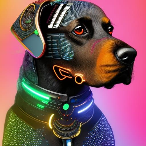 Cyber Punk Dogs - Neon Von Boron' by Lord Elboron - AI Generated ...