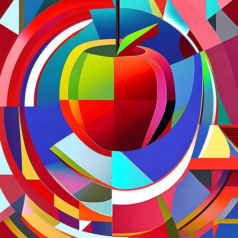 Cubist Apple - AI Generated Artwork - NightCafe Creator