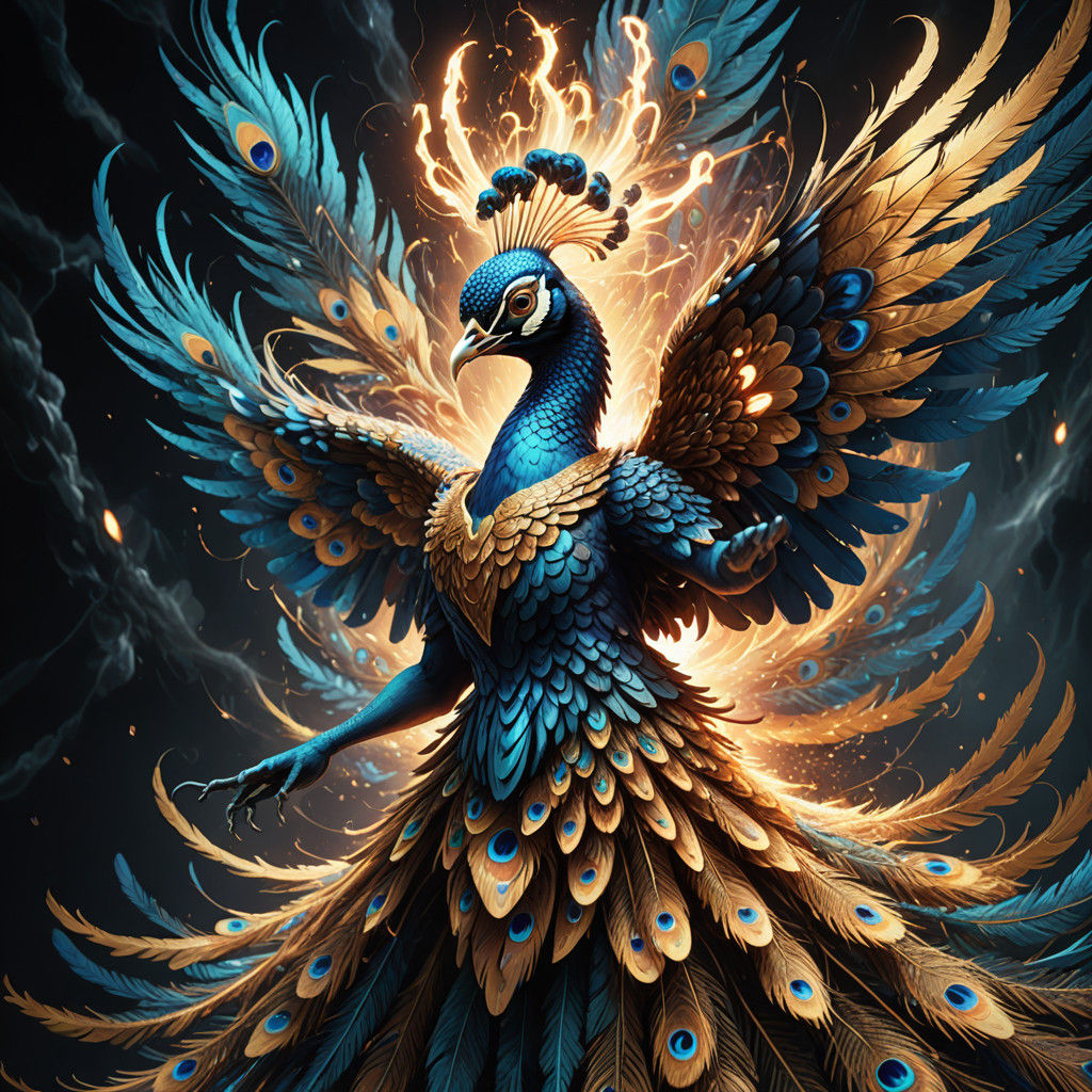 male Peacocks enraged, evolving into Saiyan Ultra Instinct form ...