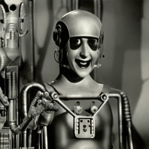 In Fritz Lang's Metropolis, Rotwang, the mad scientist, laughs ...