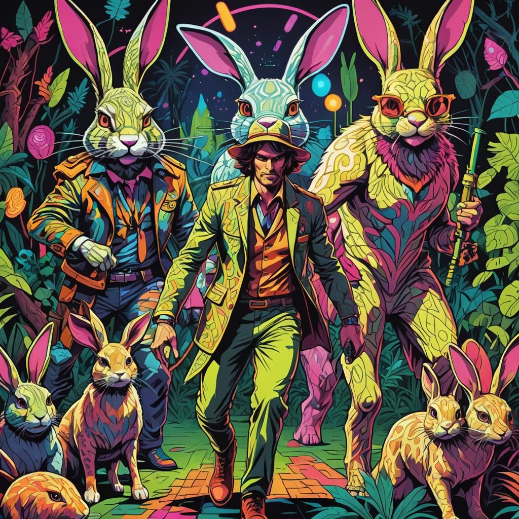 trippy bunnyhunt - AI Generated Artwork - NightCafe Creator