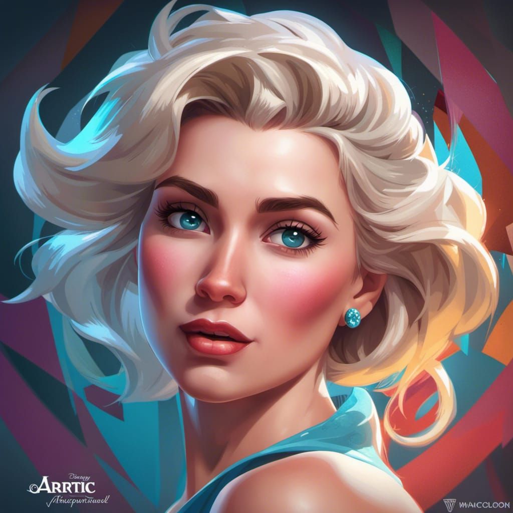 beautiful pin up elsa , head and shoulders portrait, 8k resolution ...