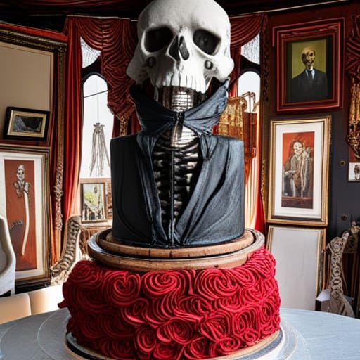 Skeleton Cake - AI Generated Artwork - NightCafe Creator