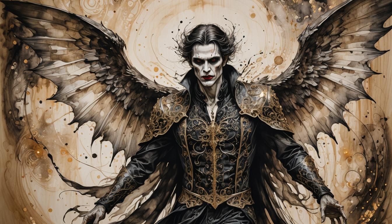 Vampire angel - AI Generated Artwork - NightCafe Creator