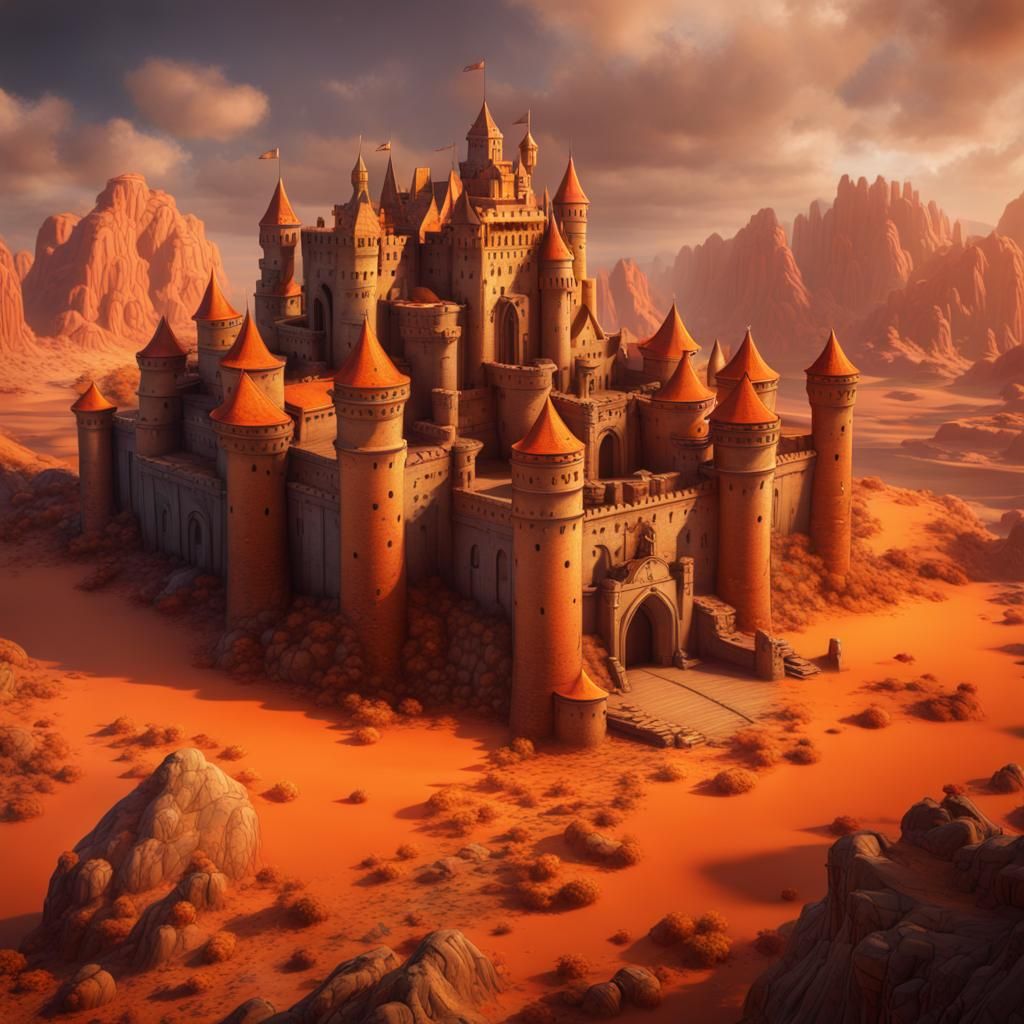 The Orange castle - AI Generated Artwork - NightCafe Creator