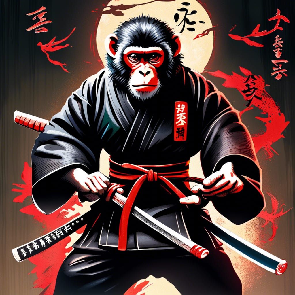 Samurai Monkey - AI Generated Artwork - NightCafe Creator