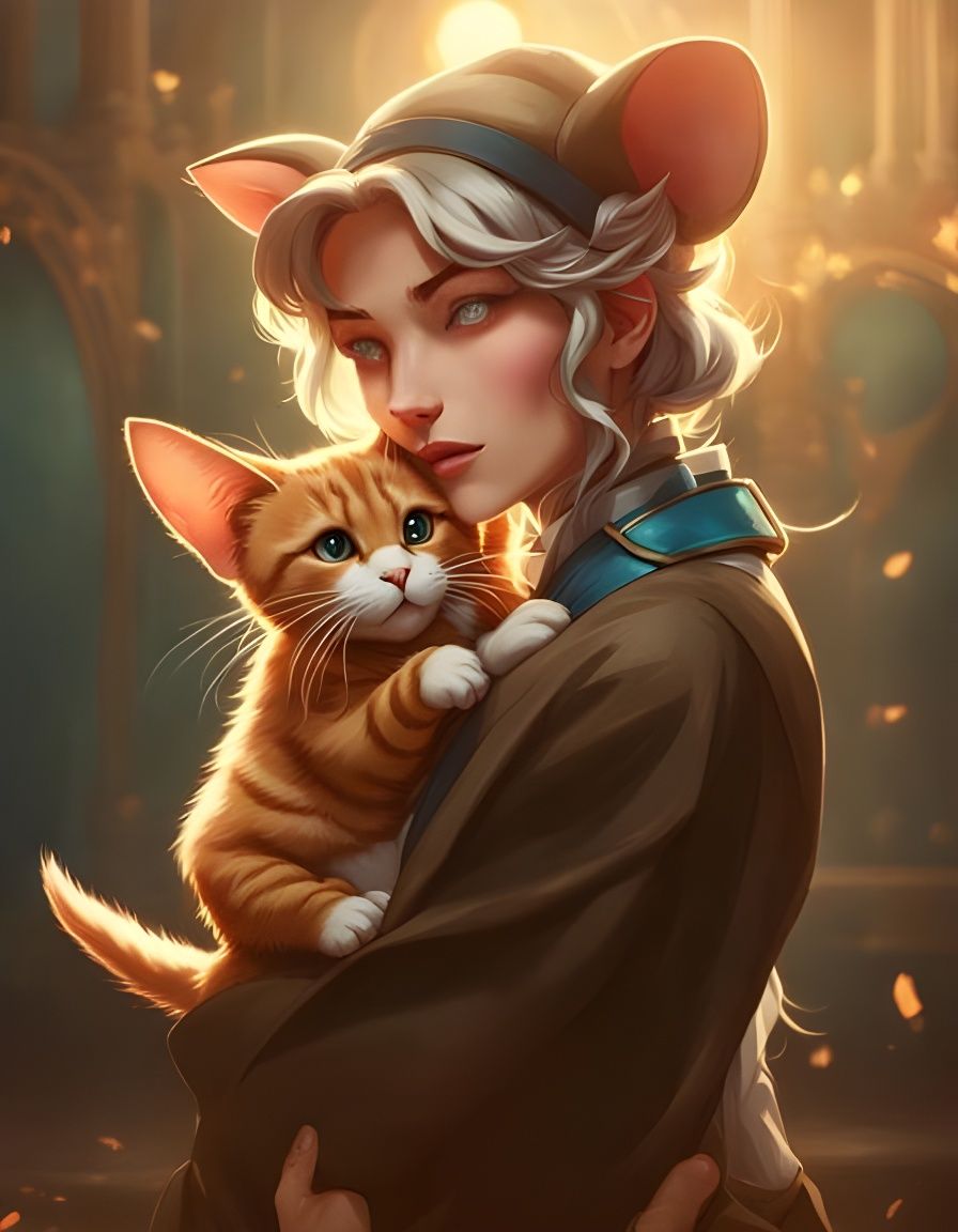 Mouse maiden and her pet - AI Generated Artwork - NightCafe Creator
