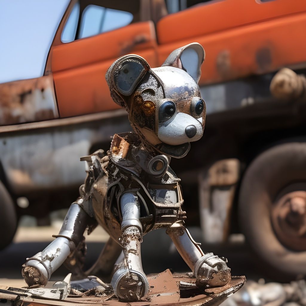 Recycled Scrap Dog - AI Generated Artwork - NightCafe Creator
