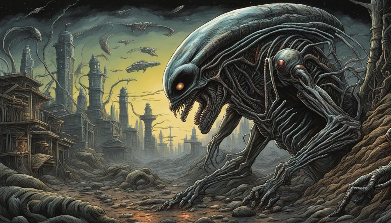 Xenomorphic Incursion - AI Generated Artwork - NightCafe Creator