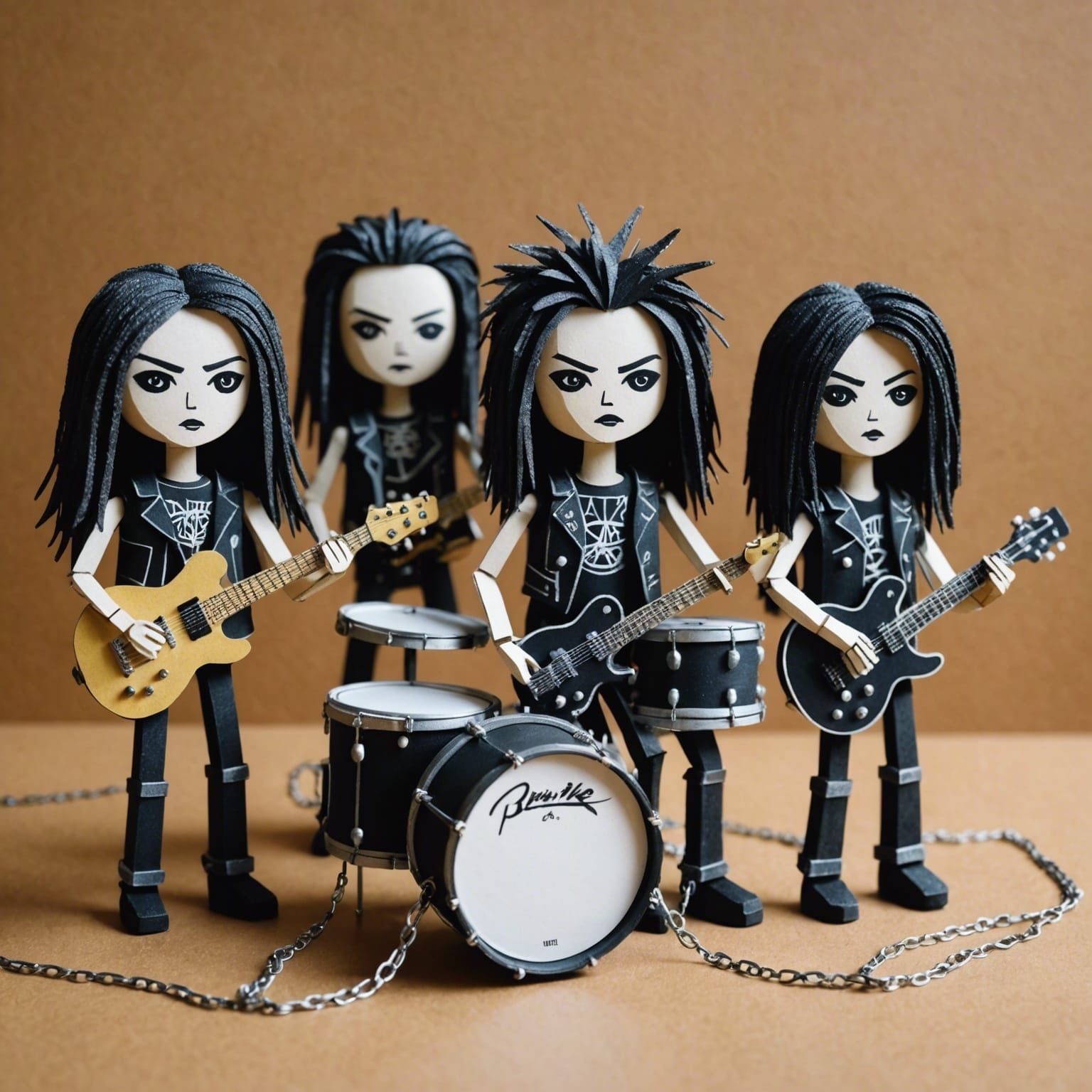 Heavy metal band papercraft dolls - AI Generated Artwork - NightCafe ...