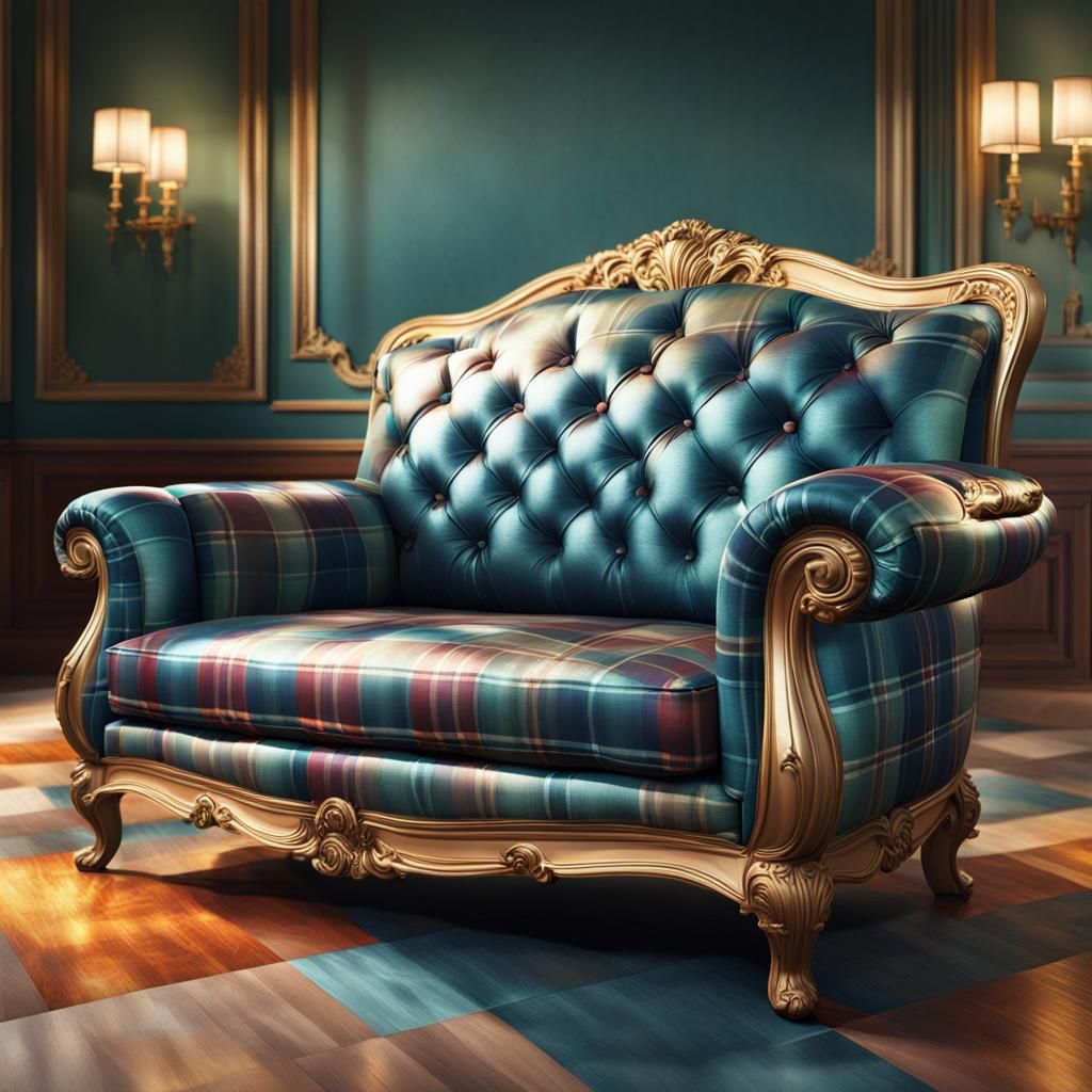 Plaid furniture fancy - AI Generated Artwork - NightCafe Creator