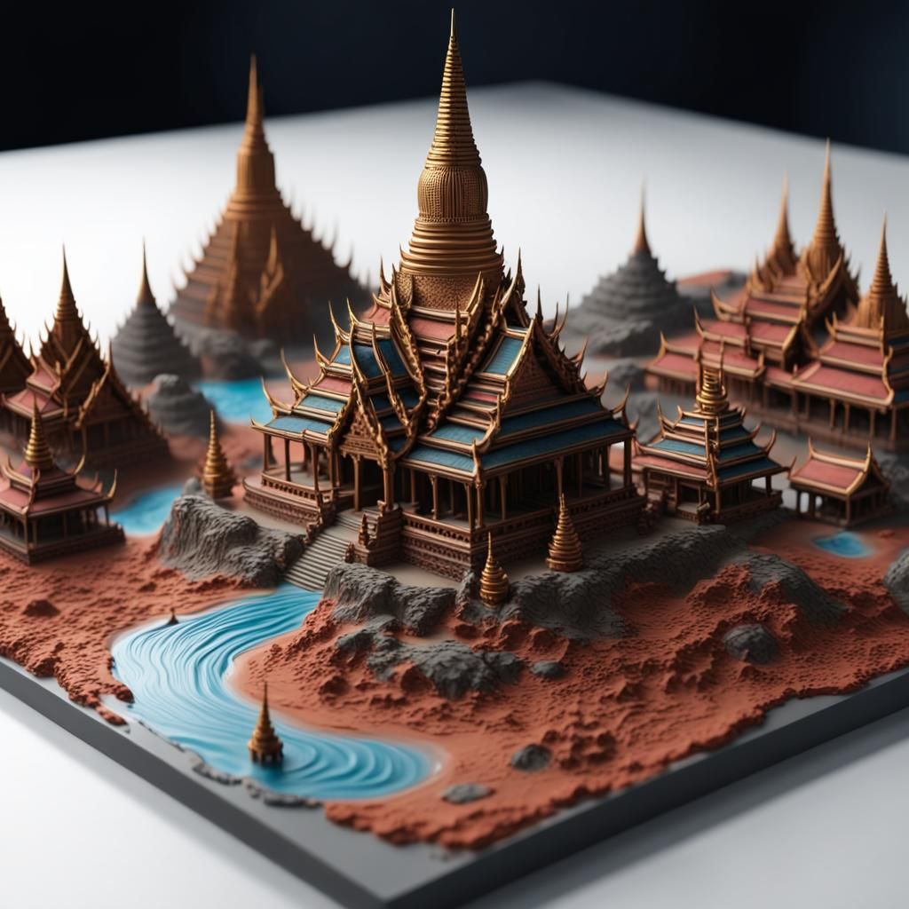 Miniature clay model of Thailand. - AI Generated Artwork - NightCafe ...