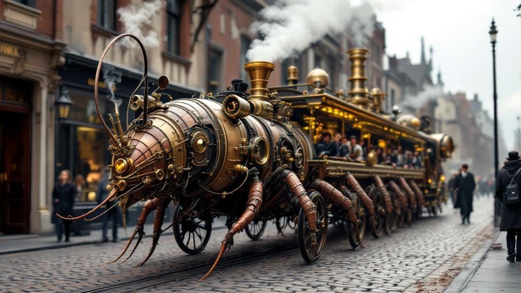 Steampunk centipede transporter - Steampunk centipede trans...