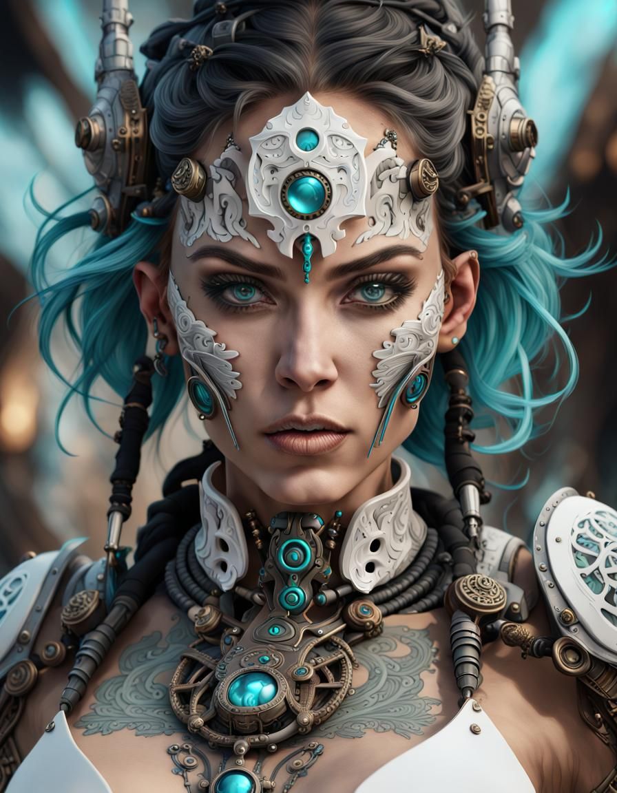 steampunk warrior woman portrait - AI Generated Artwork - NightCafe Creator