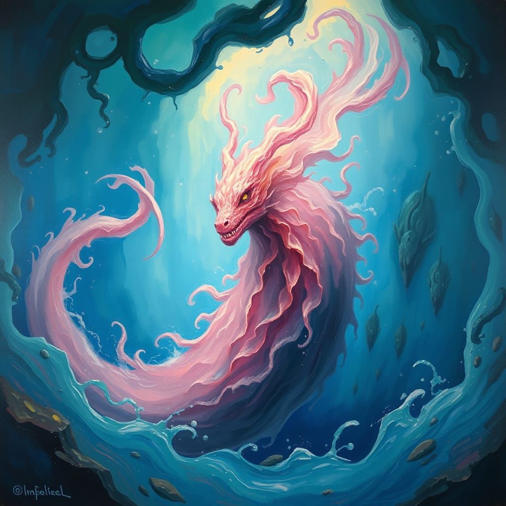 Ethereal Underwater Labyrinth in Neo-Expressionist... - AI Art