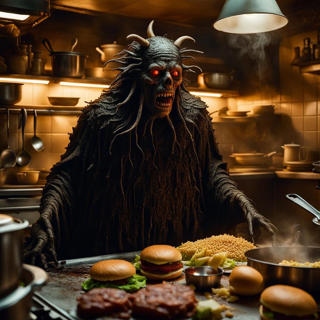 epic shot of a Insanely detailed MACABRE CRONENBERG BODY HORROR MONSTER ...