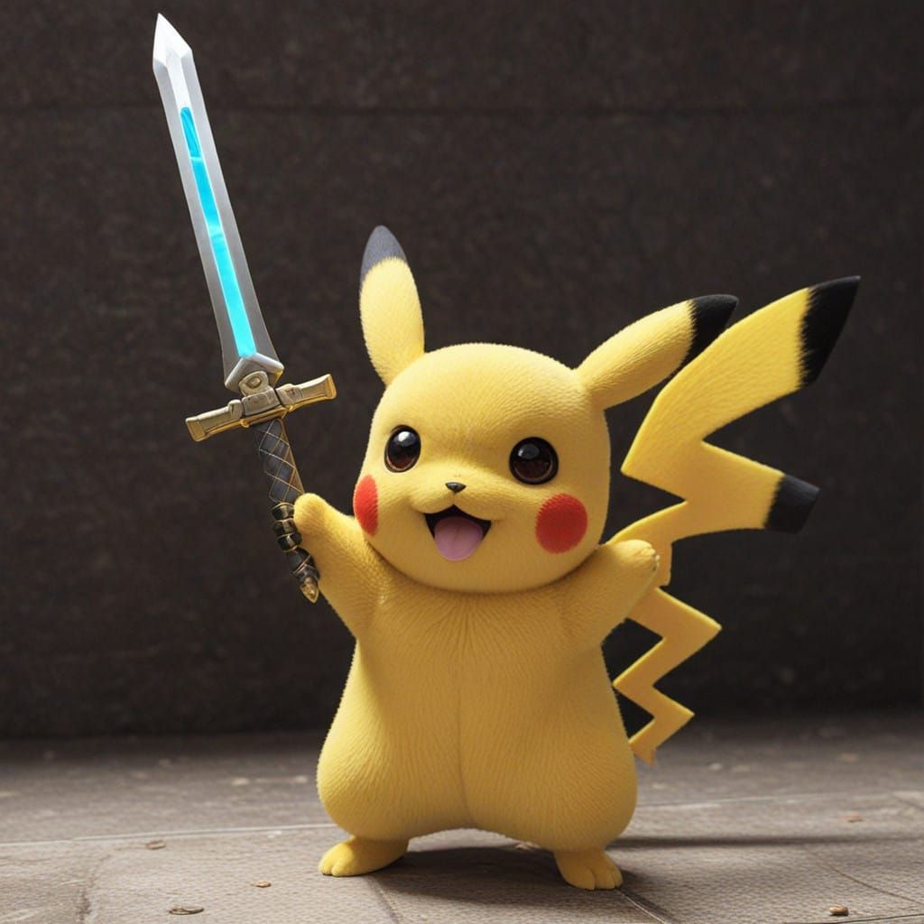 Pikachu wielding Master Sword - Electric Pikachu Wields the ...