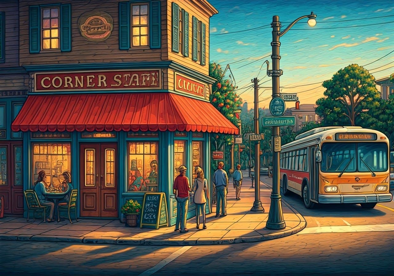 Street Corner Cafe, Day Or Night, Always There