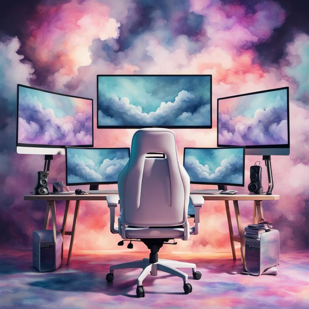 Pc set up - AI Generated Artwork - NightCafe Creator
