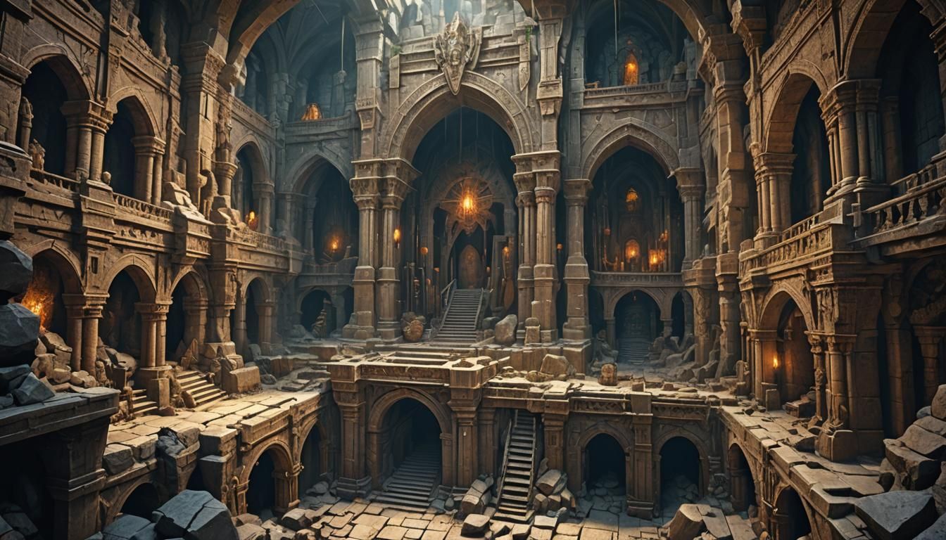 Ancient Dwarven Mountain Lair Stronghold - AI Generated Artwork ...