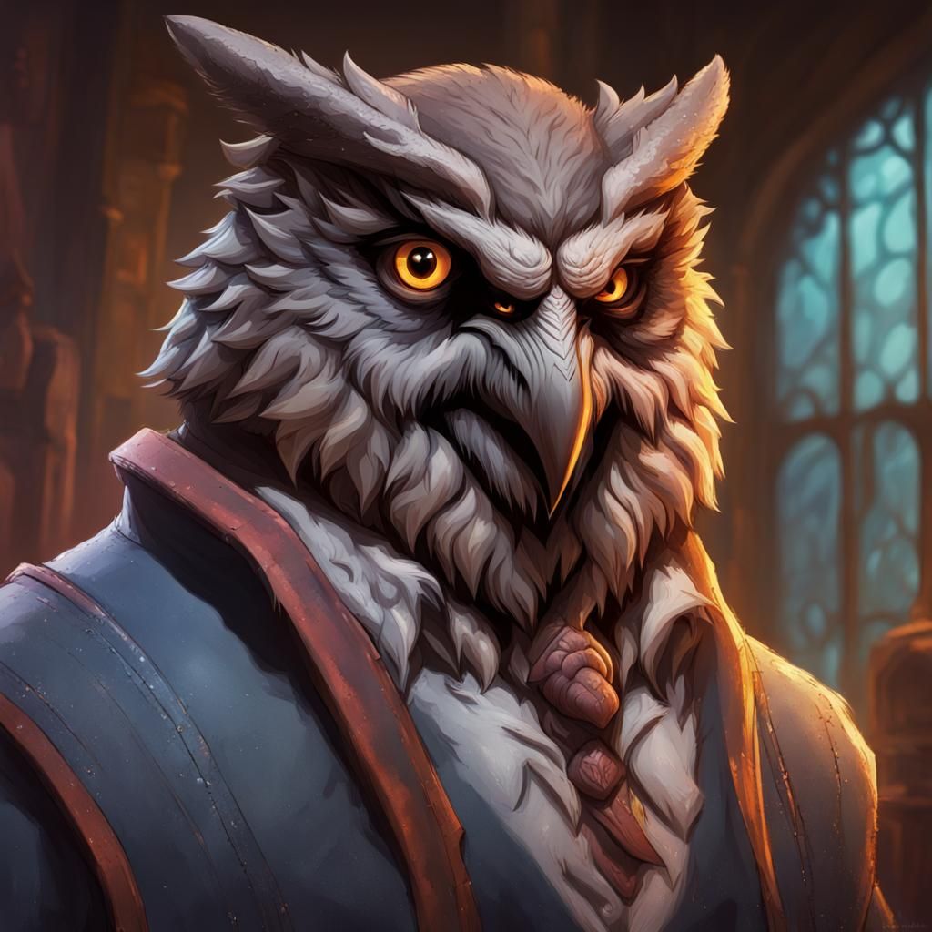 a friendly wereowl scholar - AI Generated Artwork - NightCafe Creator