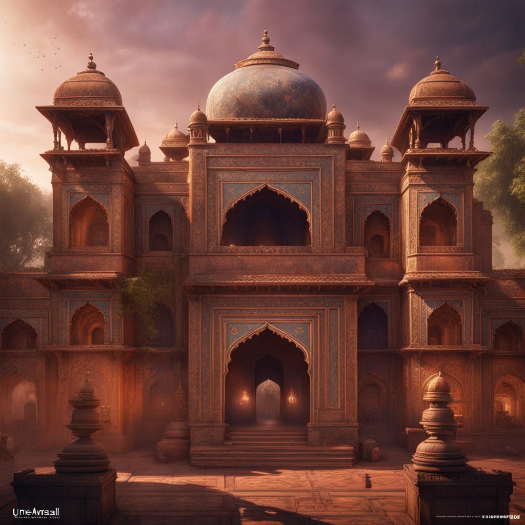 INDIAN RAAJ MAHAL FRONT VIWE WIDE ANGAL VIWE GARDAN VIWE - AI Generated ...