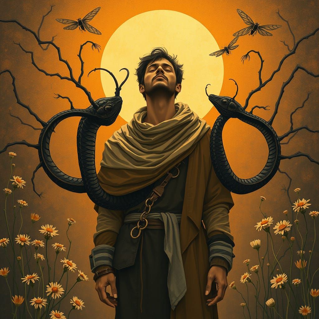 Man Surrenders to the Serene Beauty of the Lamia i... - AI Art