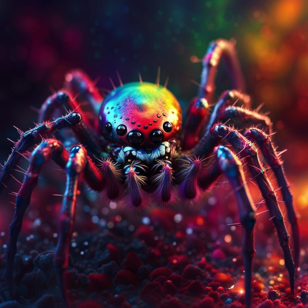 Psychedelic Spider - AI Generated Artwork - NightCafe Creator