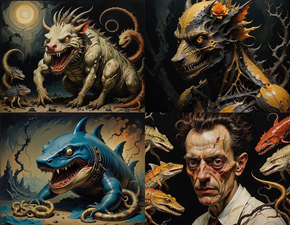 Surrealism in Egon Schiele Oil Painting Style - AI Art