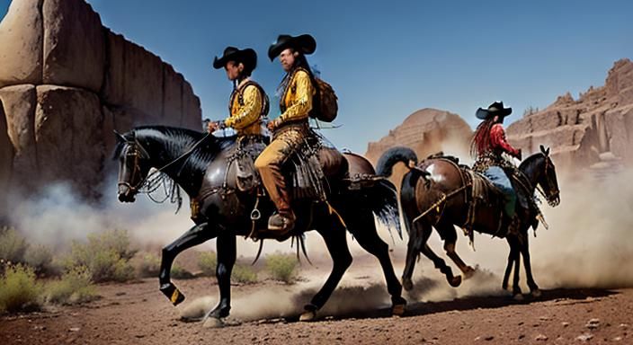 (Desperado:1.5) epic 1800s Old West neo-primitism action masterpiece by ...