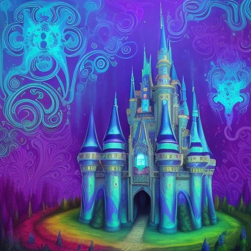 Psychedelic fantasy castle - AI Generated Artwork - NightCafe Creator