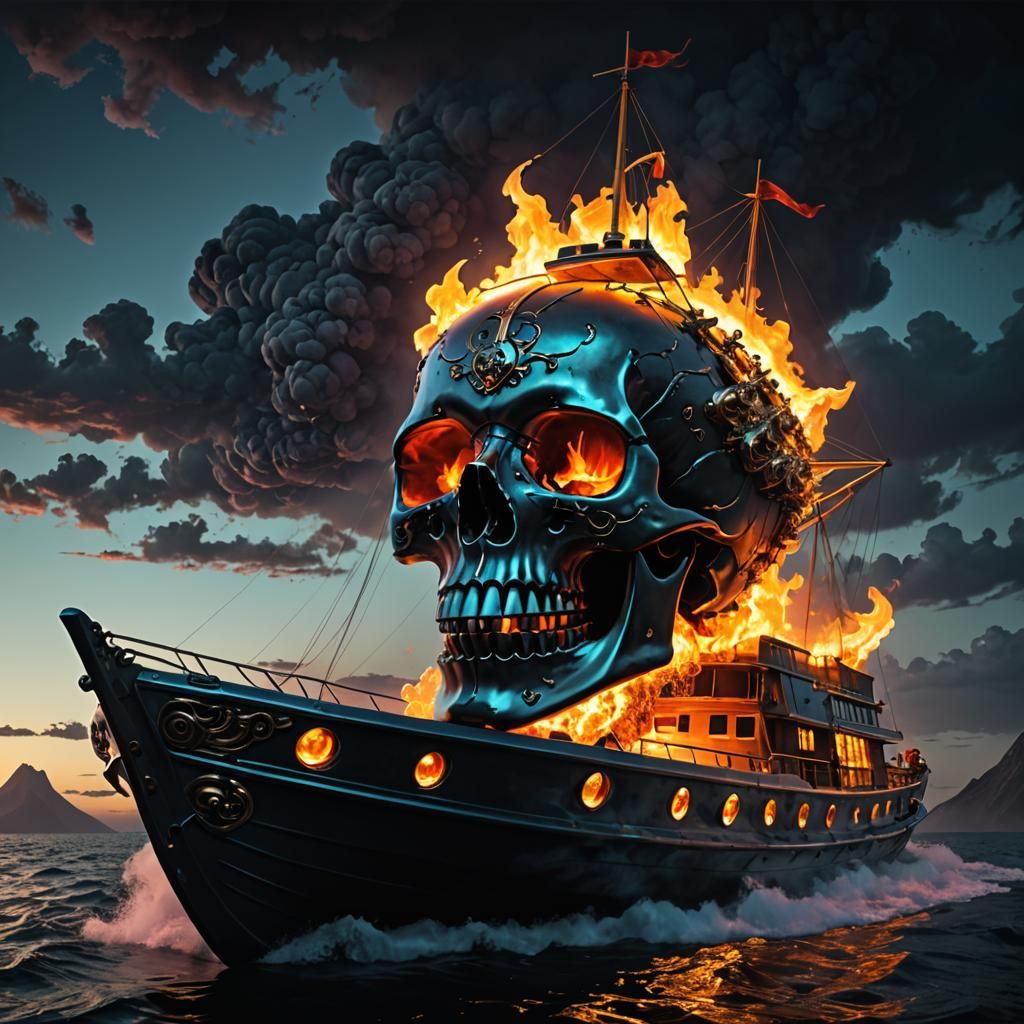 Skull boat - AI Generated Artwork - NightCafe Creator