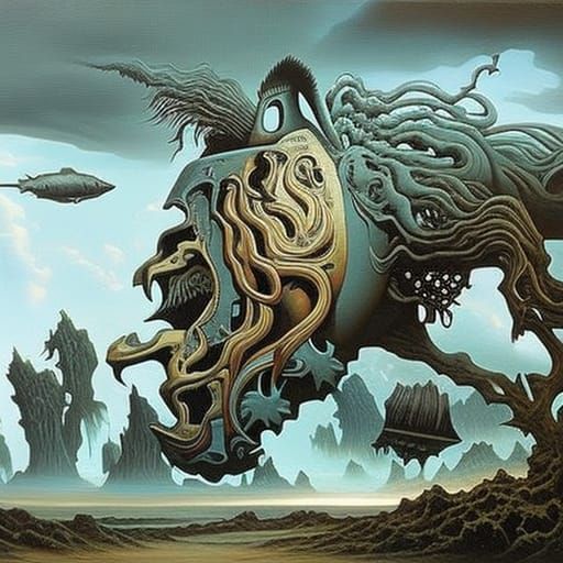 by Laurie Lipton, Francis Bacon , by H.R. Giger, by Greg Hildebrandt ...