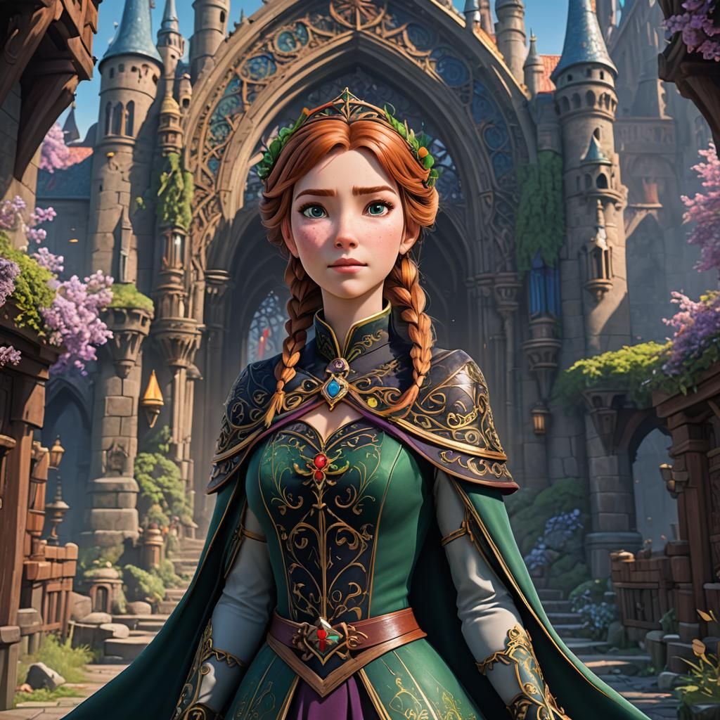 princess anna; manga style - AI Generated Artwork - NightCafe Creator