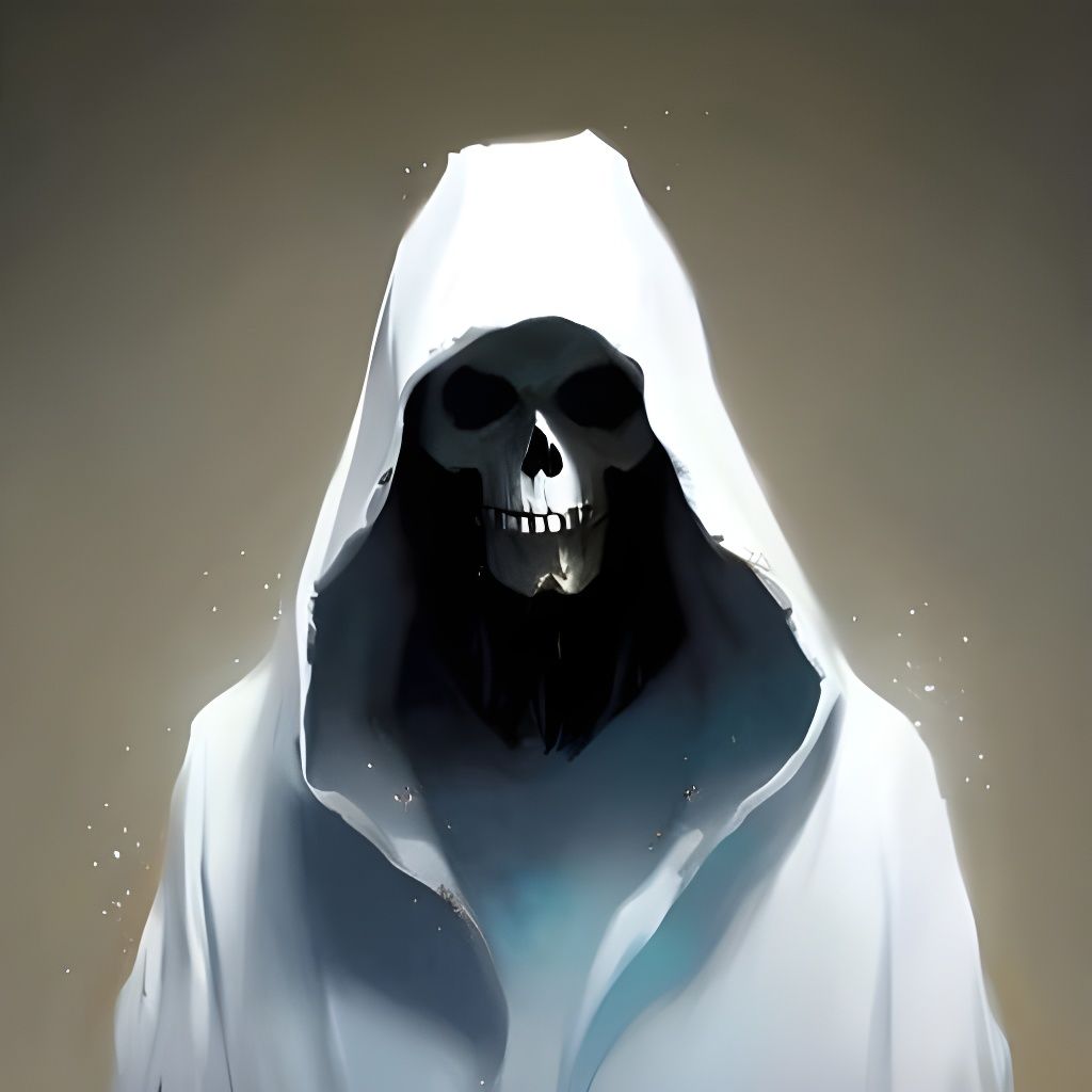 Skeleton In A White Robe - AI Generated Artwork - NightCafe Creator