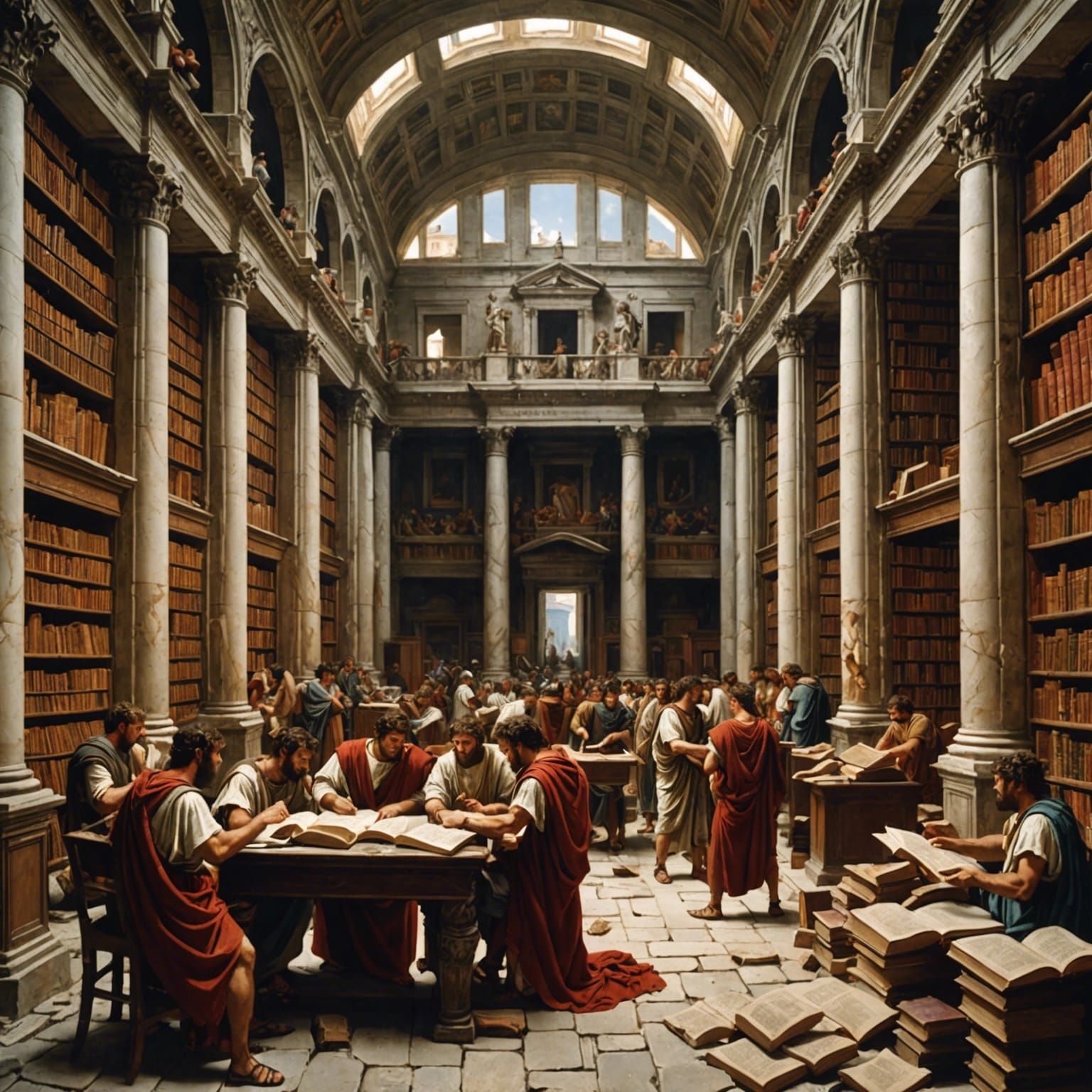 An Ancient Roman Library - AI Generated Artwork - NightCafe Creator