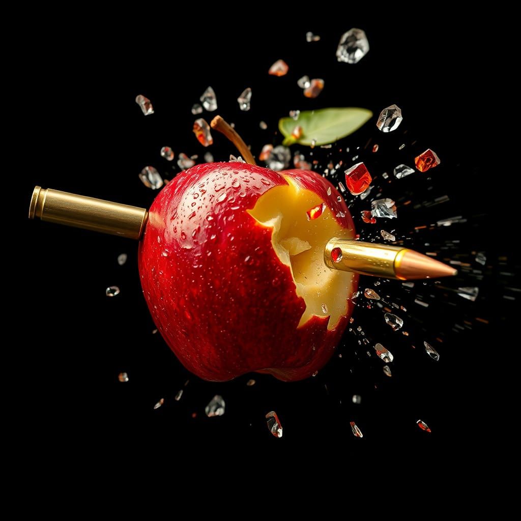 apple bang bang - Explosive Apple in Slow Motion, Hyper-Real...