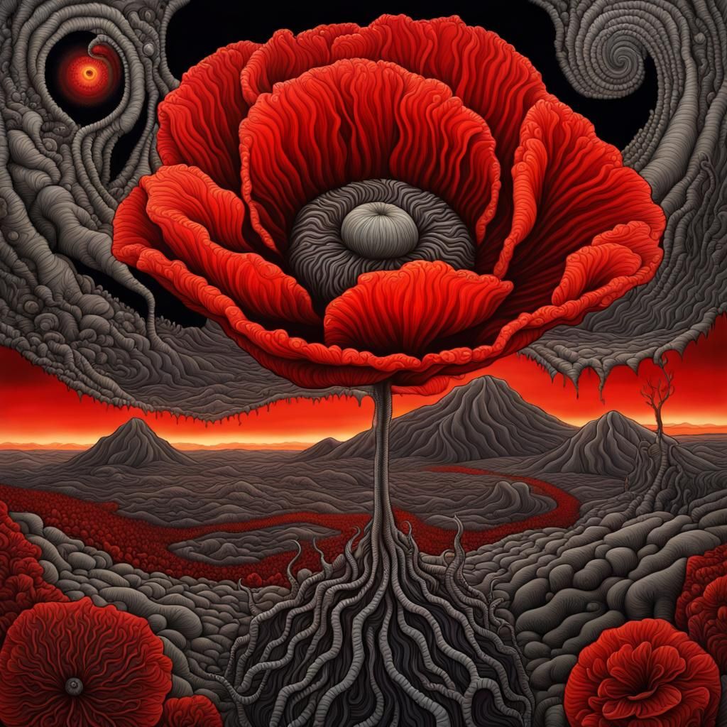 Abstract Poppy - AI Generated Artwork - NightCafe Creator