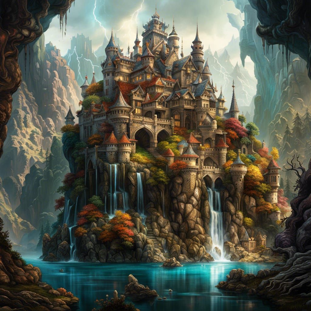 Dwarf castle 2 - AI Generated Artwork - NightCafe Creator