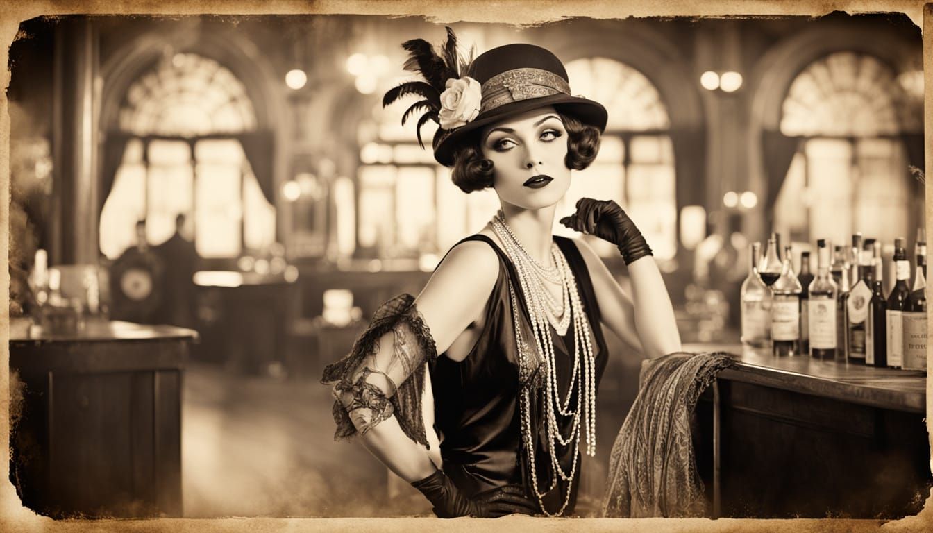 Vintage photograph of a flapper girl from the 1920s