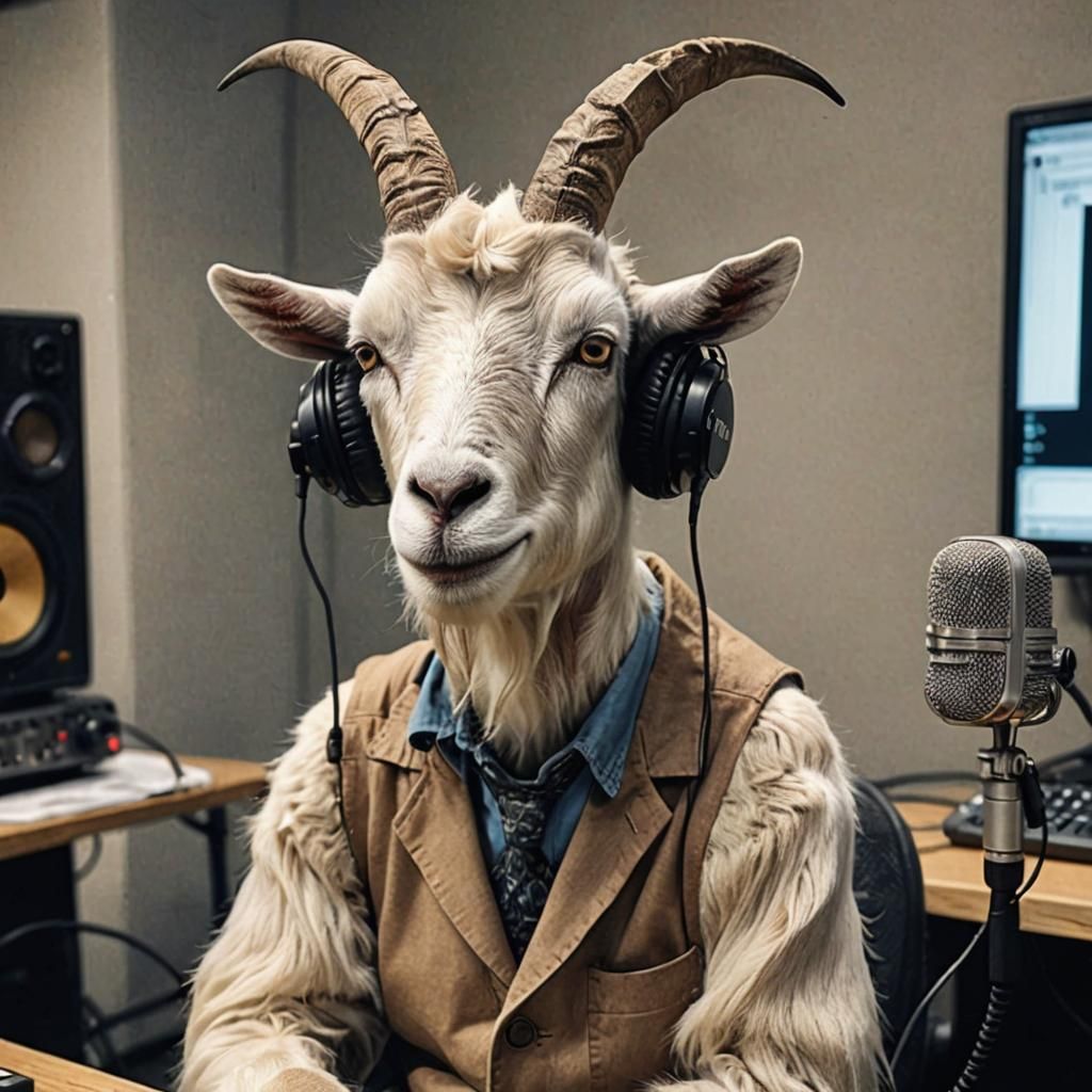 Goat radio presenter - AI Generated Artwork - NightCafe Creator
