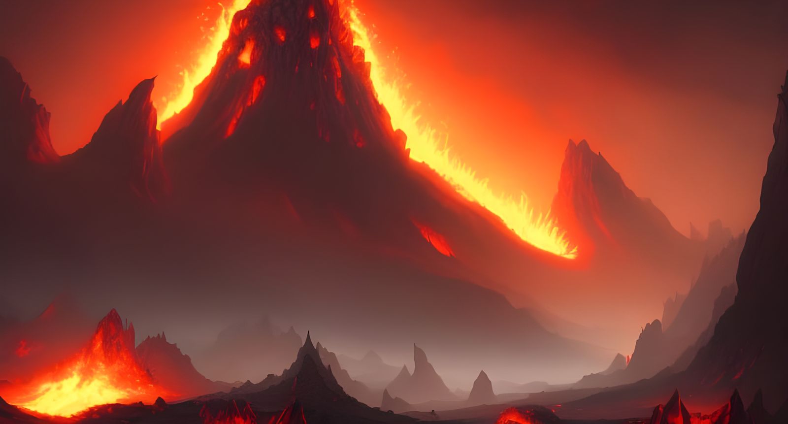 Massive Volcano - AI Generated Artwork - NightCafe Creator