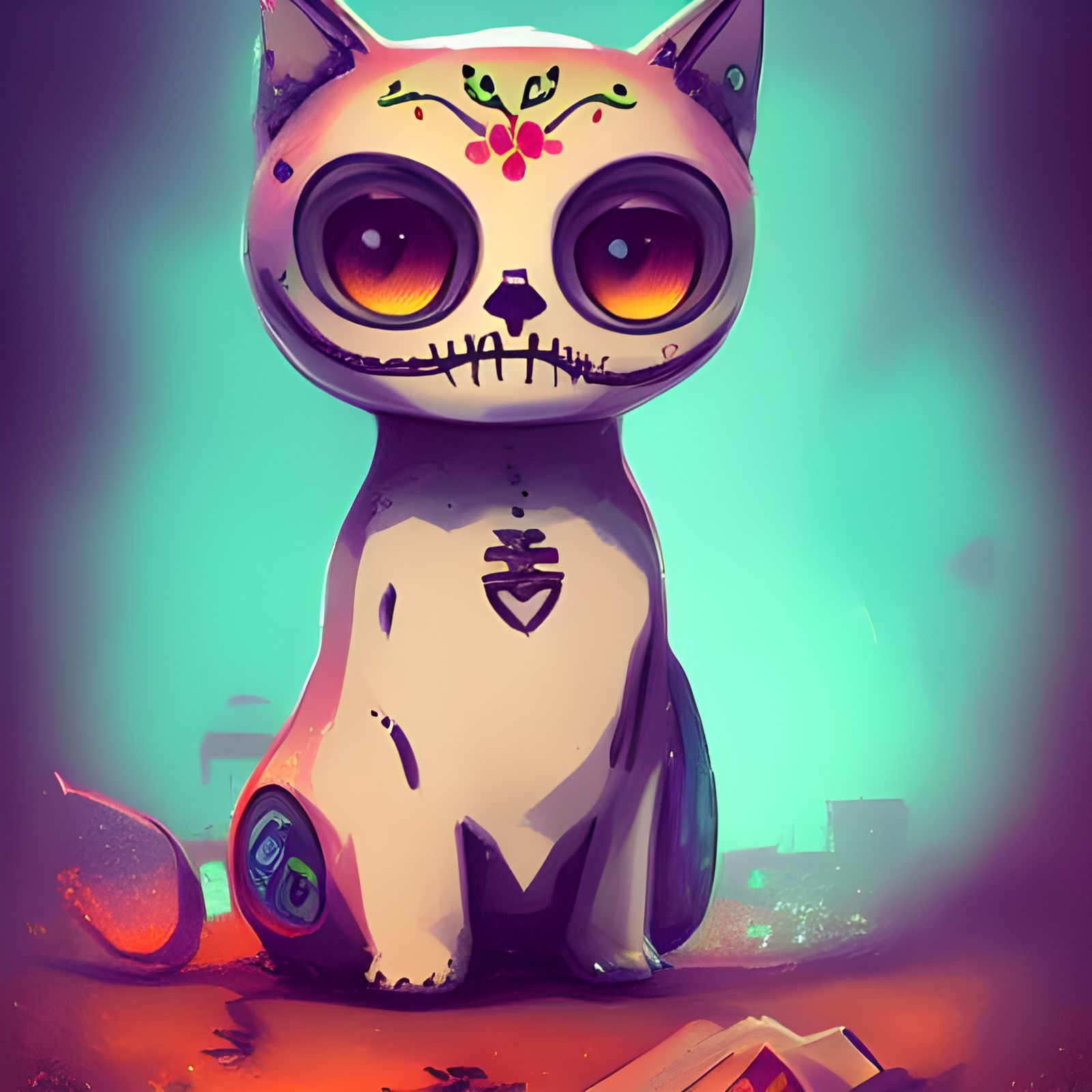 Ghost kitty - AI Generated Artwork - NightCafe Creator