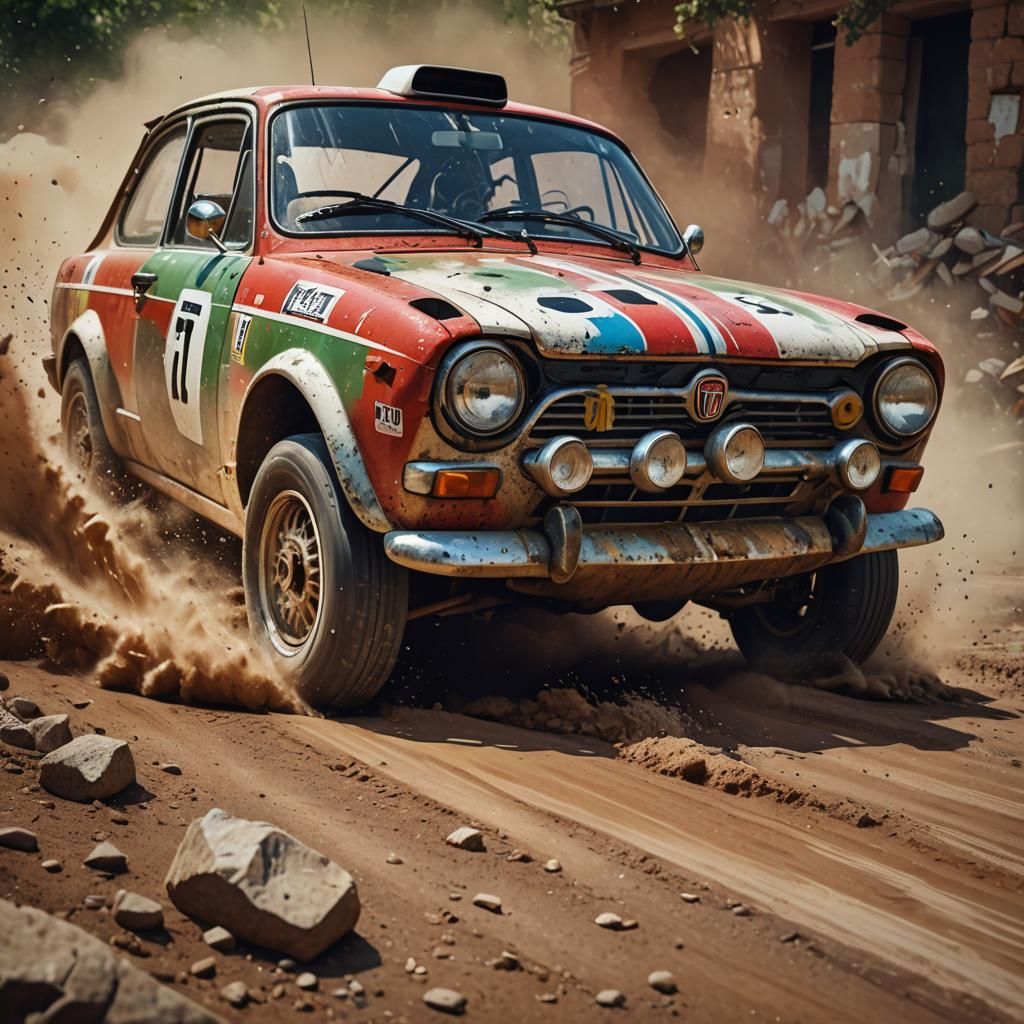 Old fiat rally car - AI Generated Artwork - NightCafe Creator