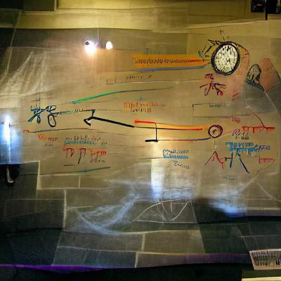 Time travelers' diagram explaining different timelines; chalk drawing ...