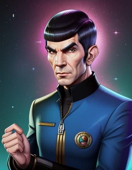 Vintage Spock Meets Fortnite Frenzy - AI Art