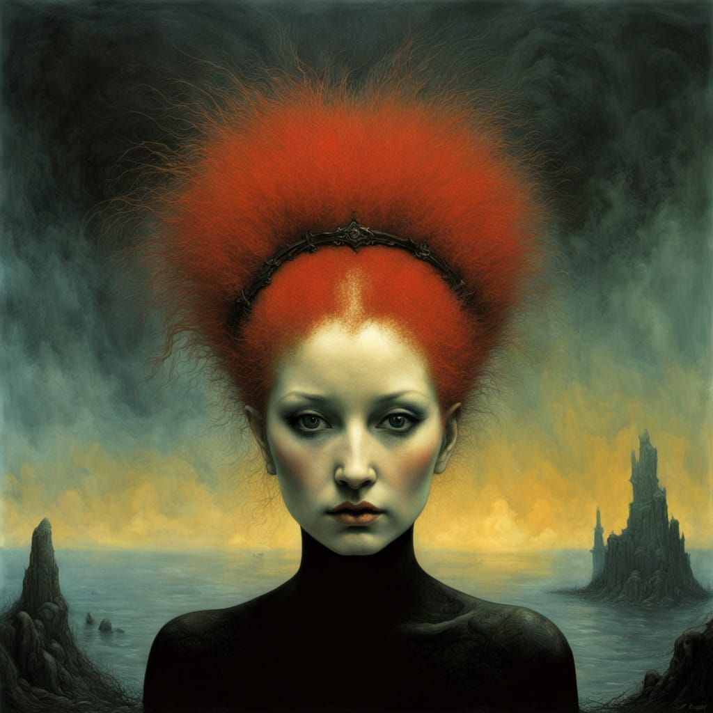 Cyndi Lauper in Neon-Lit Surrealism - AI Art