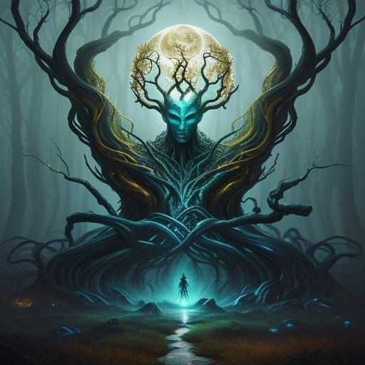 Ethereal Mutant in a Surreal, Mythological Landsca... - AI Art