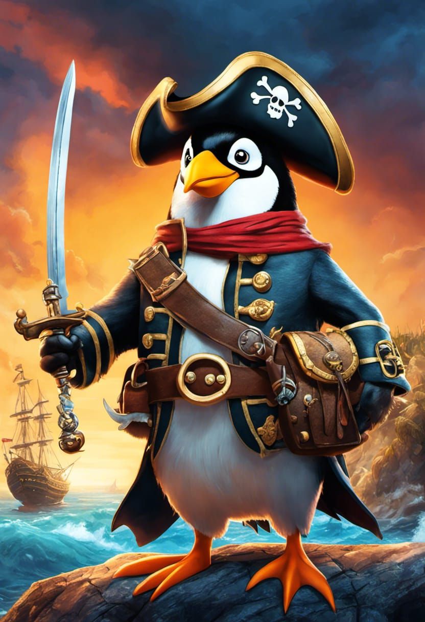 Penguin pirate - AI Generated Artwork - NightCafe Creator